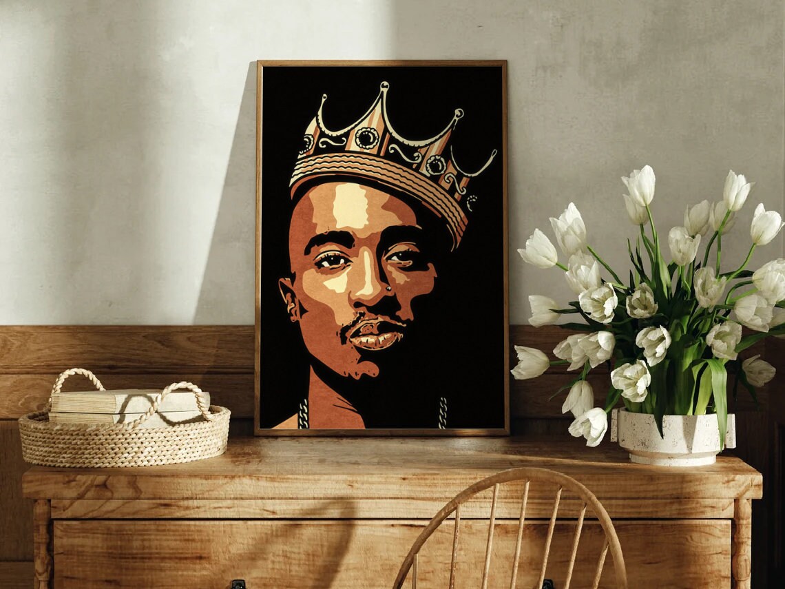 Tupac Shakur Poster, 2pac Wall Art, Makaveli Lovers, Minimalist Vintage Music Poster, Music ...