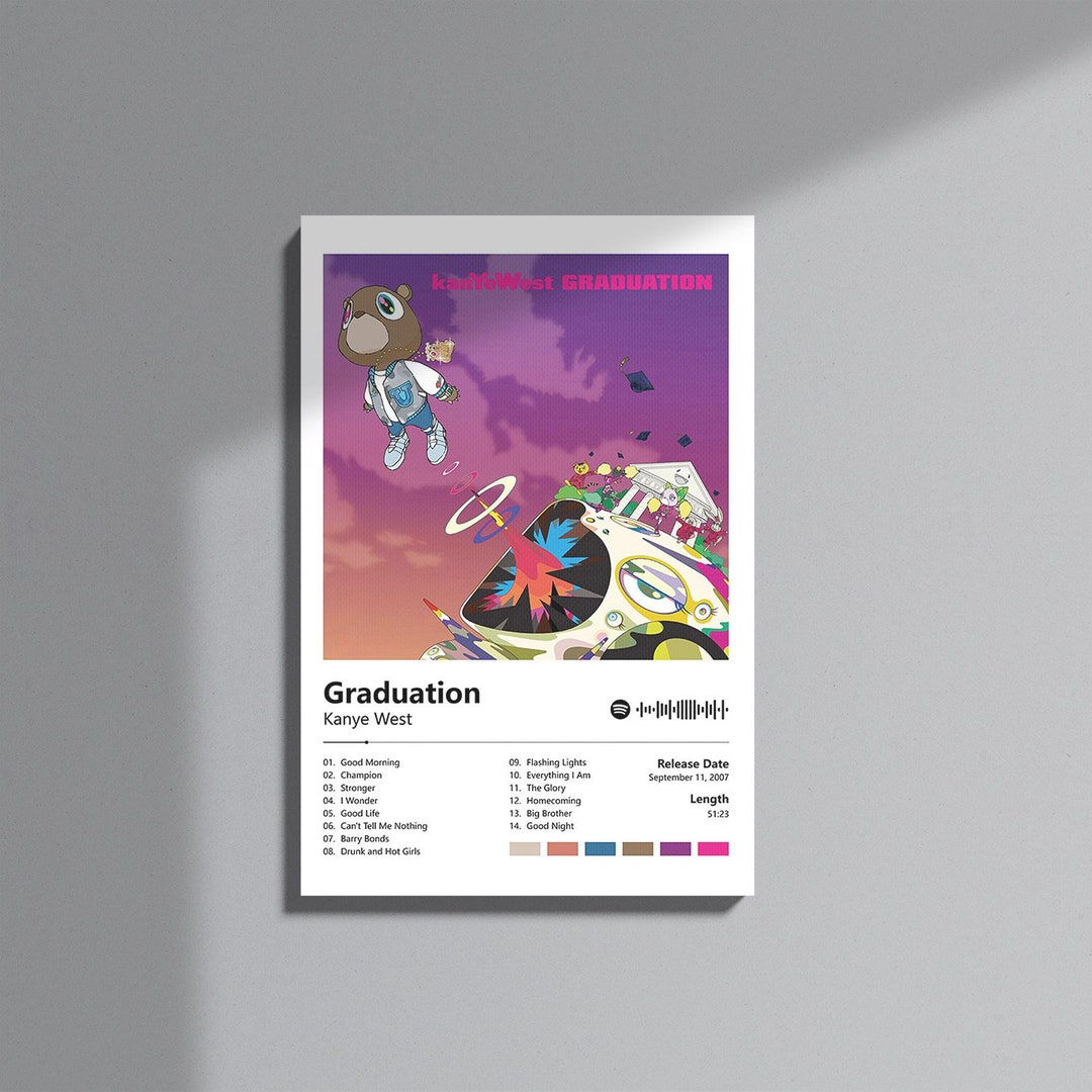 Graduation Album Poster, Kanye West Music Poster, Graduation Tracklist ...