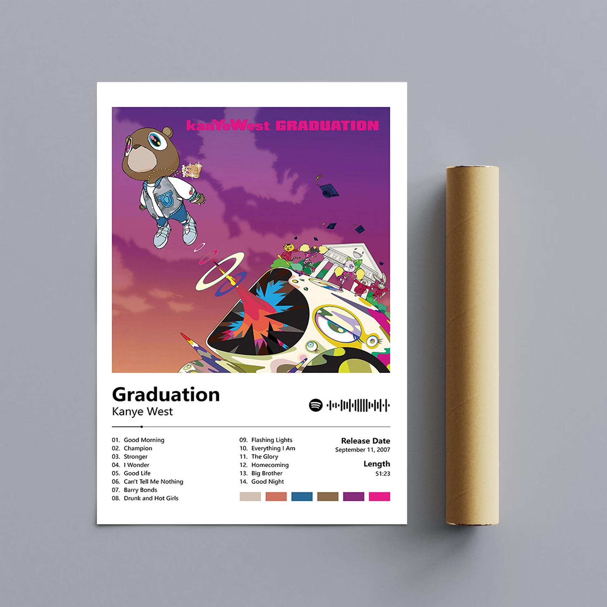 Graduation Album Poster, Kanye West Music Poster, Graduation Tracklist ...