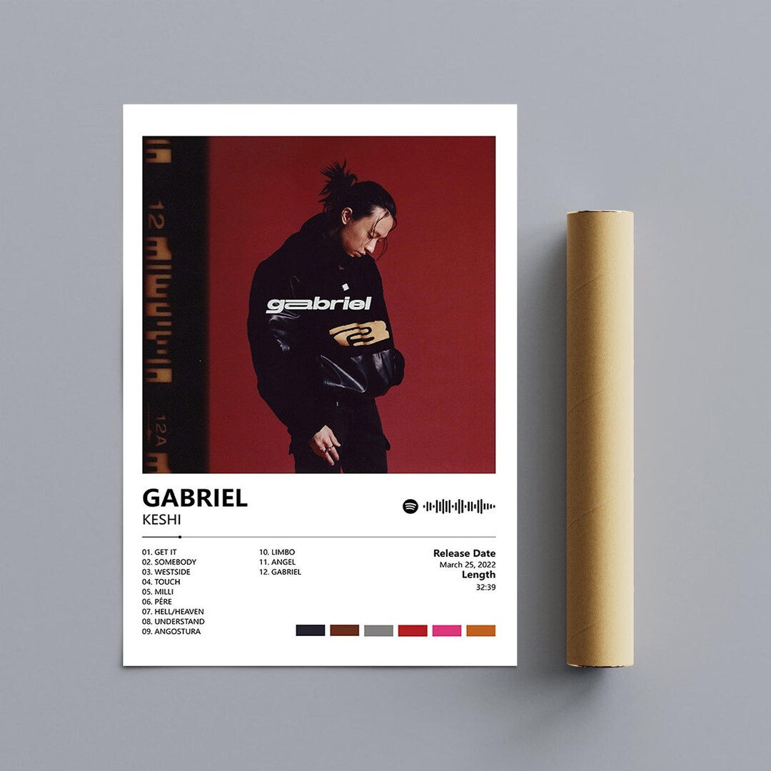 GABRIEL Album Poster, Keshi Music Poster, Gabriel Tracklist Print ...