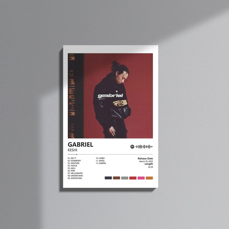 GABRIEL Album Poster, Keshi Music Poster, Gabriel Tracklist Print ...