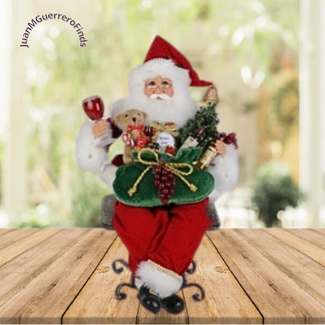 Wine-sitting Santa Figurine With Lighting 19-inch - Etsy