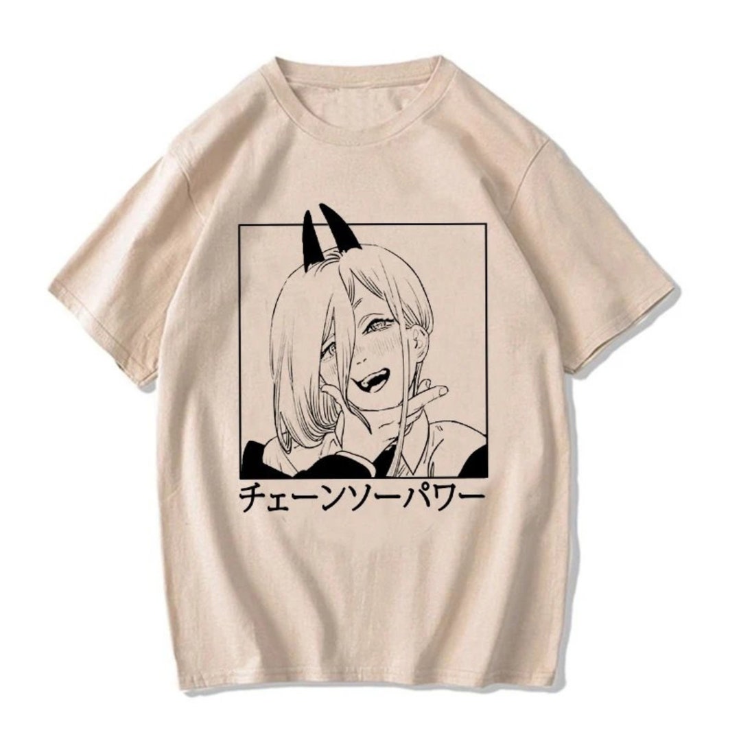 Unisex EU Vintage Chainsaw Man Anime T-shirt Retro Manga Graphic Tee ...