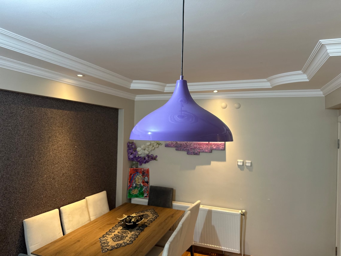 Modern Purple Pendant Ceiling Light Metal Hanging Fixture Hanging ...