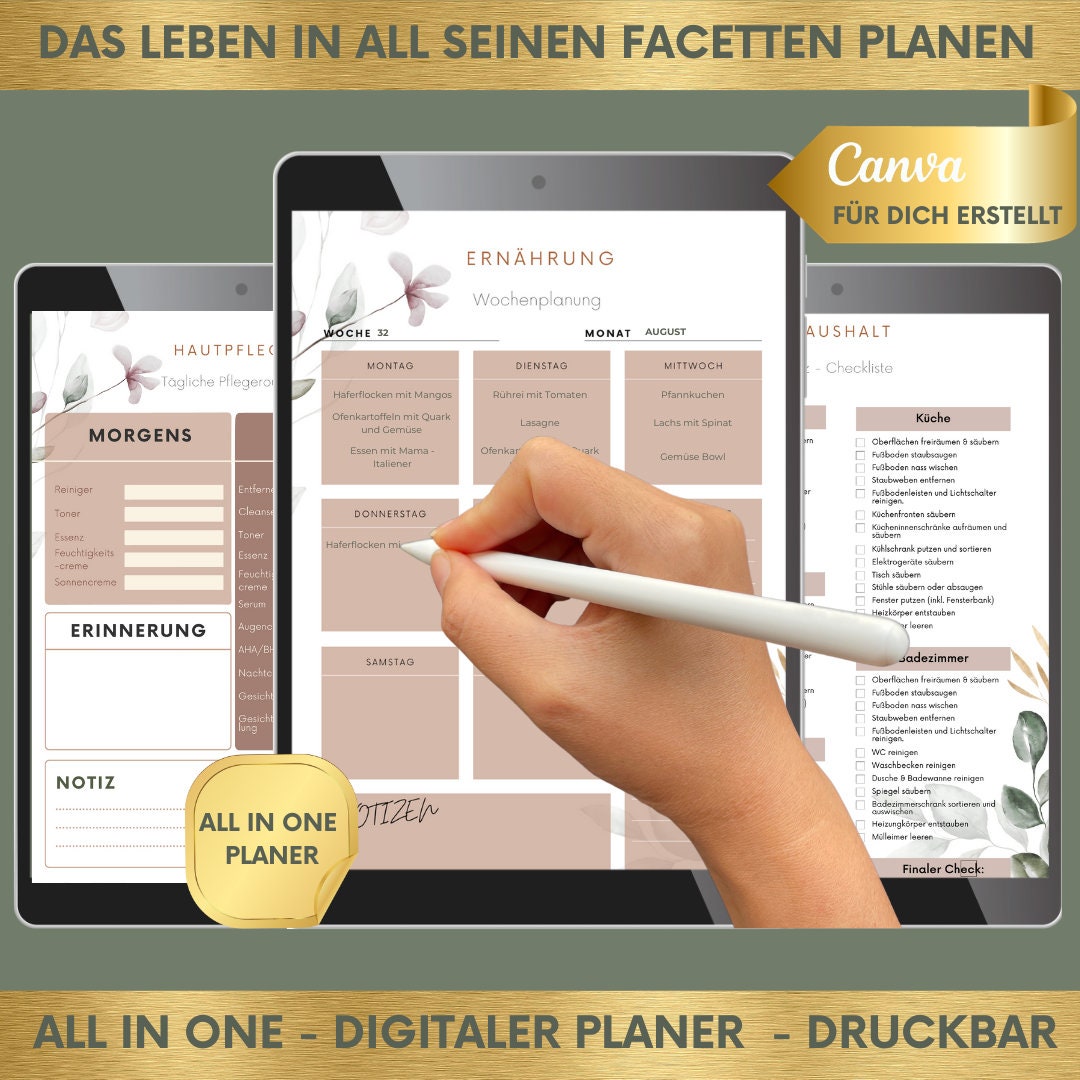 All in One Digital Planner Daily Weekly Monthly Digital Planner for All ...