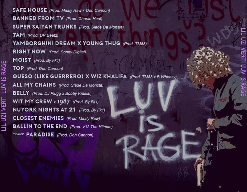 Lil Uzi Vert - Luv is Rage 1 - 2015 Mixtape Album, Custom CD Hip-hop ...