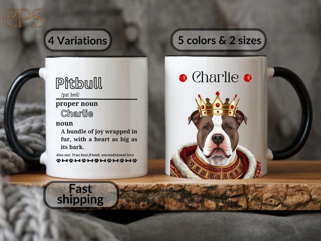 Custom Pitbull Definition Mug, Personalized Name New Pet Pitty Dog ...