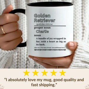Custom Golden Retriever Dog Definition Mug, Personalized Name New Pet Goldie Dog Ceramic Accent ...