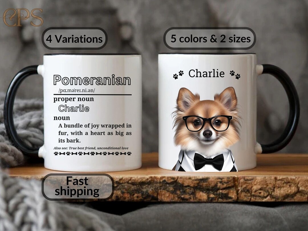 Personalized Pomeranian Dog Definition Mug, Custom Name New Pet Pomer ...