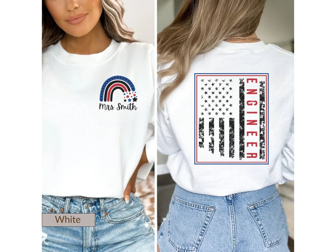 Personalized July 4th Engineer Sweatshirt Gift for Engineer Gift 4th of ...