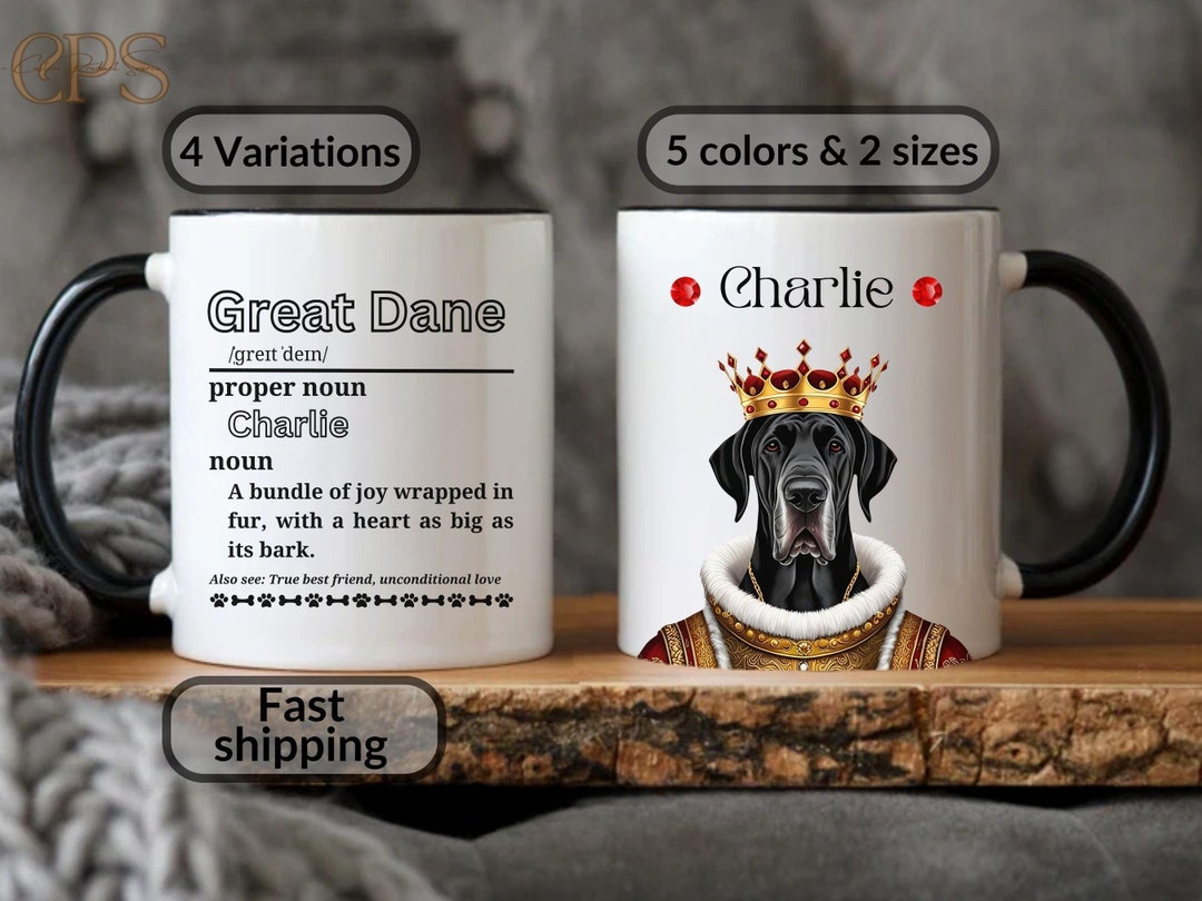 Custom Great Dane Dog Definition Mug, Personalized Name New Pet Great ...
