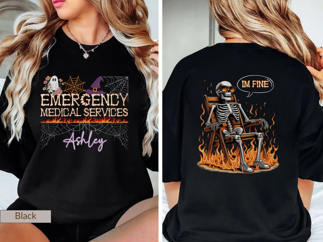 Personalized EMS Halloween Sweatshirt Emt Crewneck EMT Gift Paramedic ...