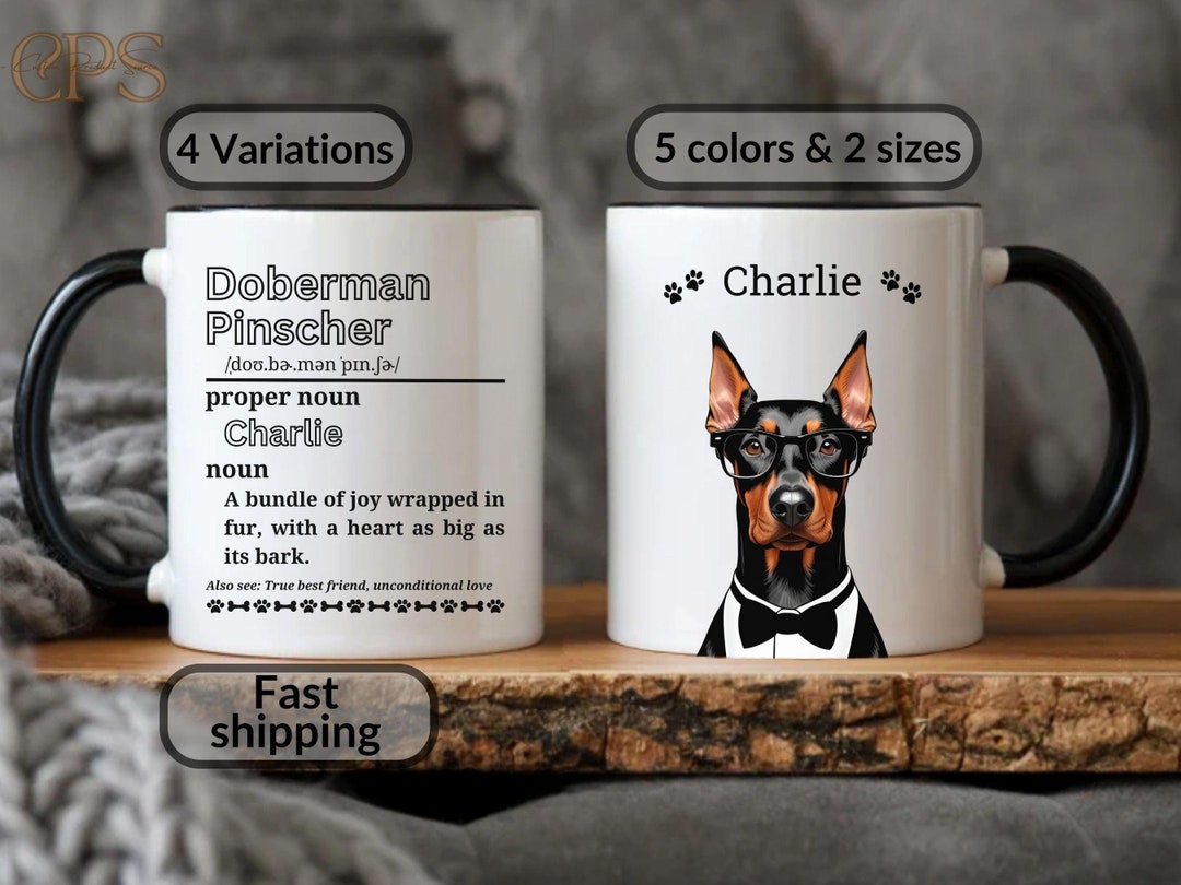 Personalized Doberman Pinscher Dog Definition Mug, Custom Name New Pet ...