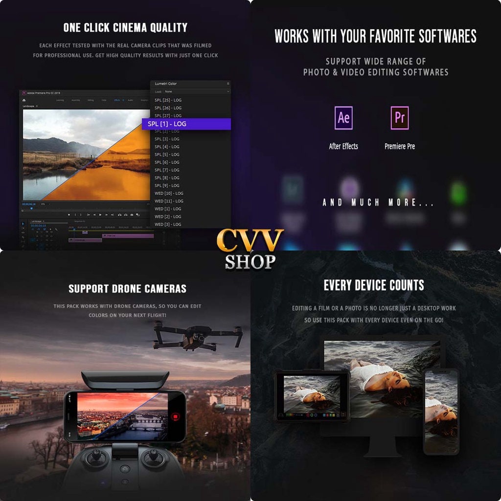 700 Film Looks - LUT Color Preset Pack for Most Major Video Editing ...