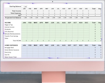 Minimalist-ms Excel Budget Template Spreadsheet - Etsy
