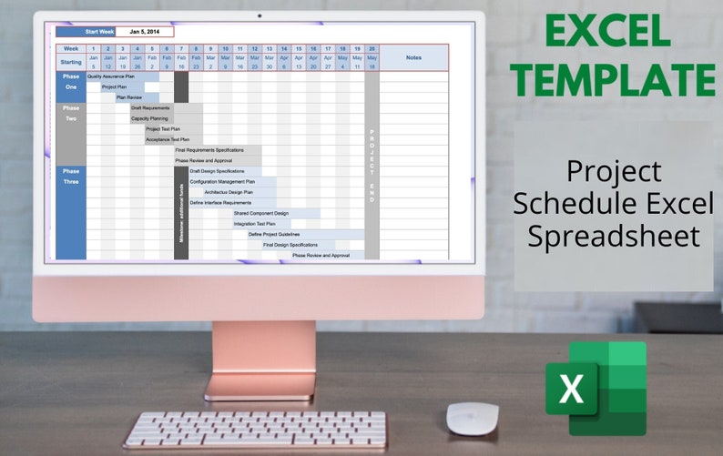 Project Schedule Excel Spreadsheet - Etsy