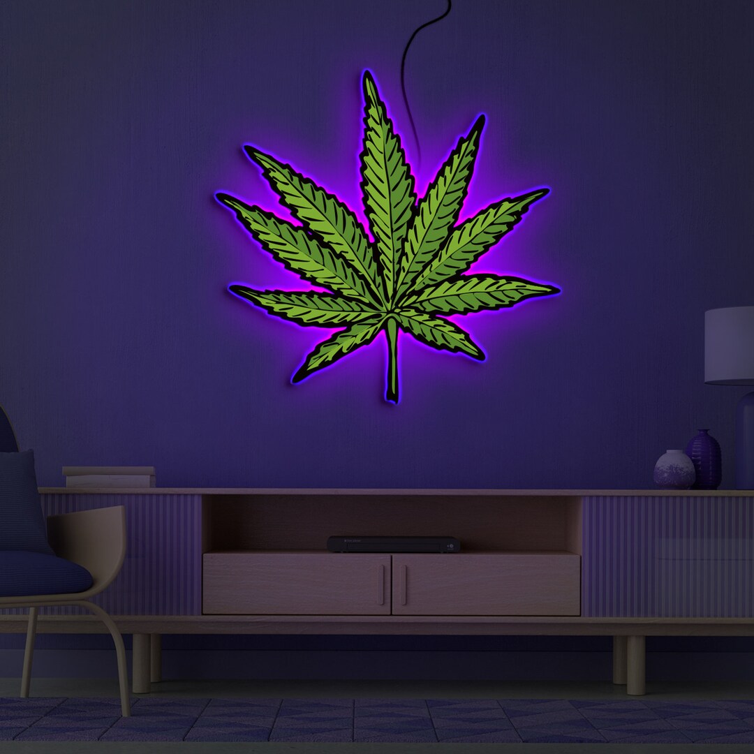 Marijuana Neon Sign Marijuana Led Sign Cannabiss Leaf Led - Etsy