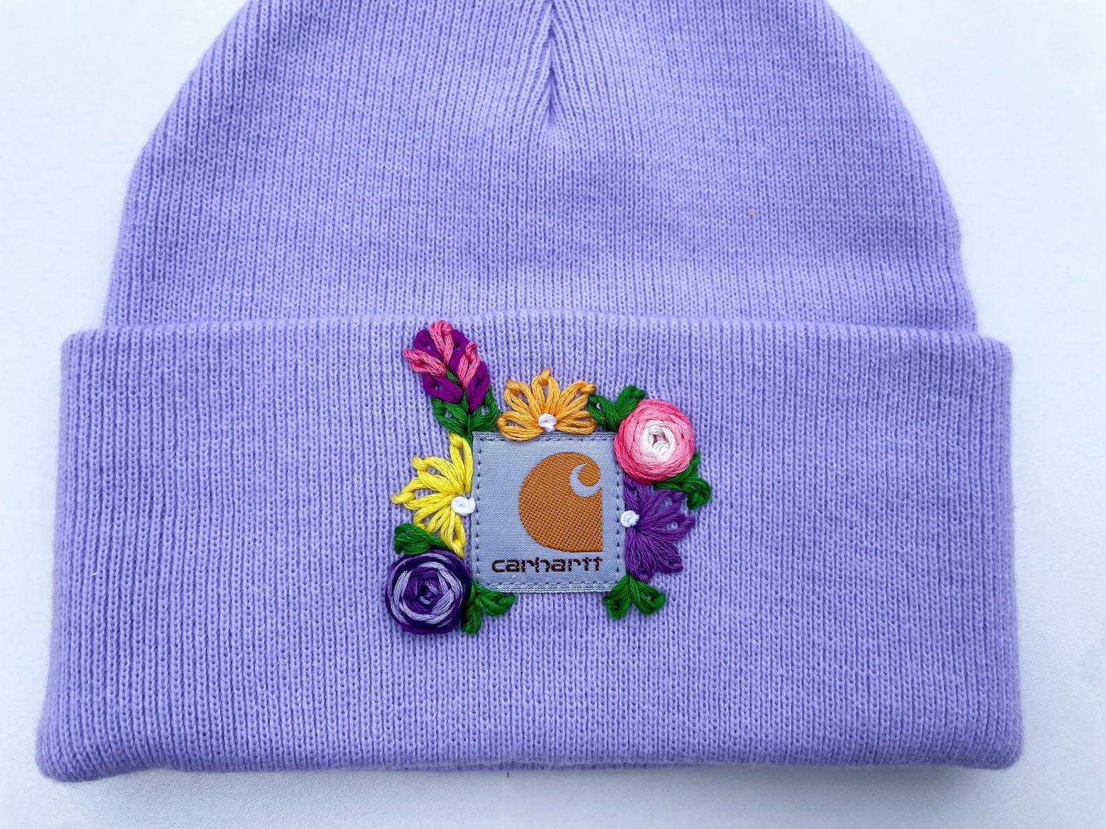 Floral Embroidered Carhartt Beanie Adult - Etsy