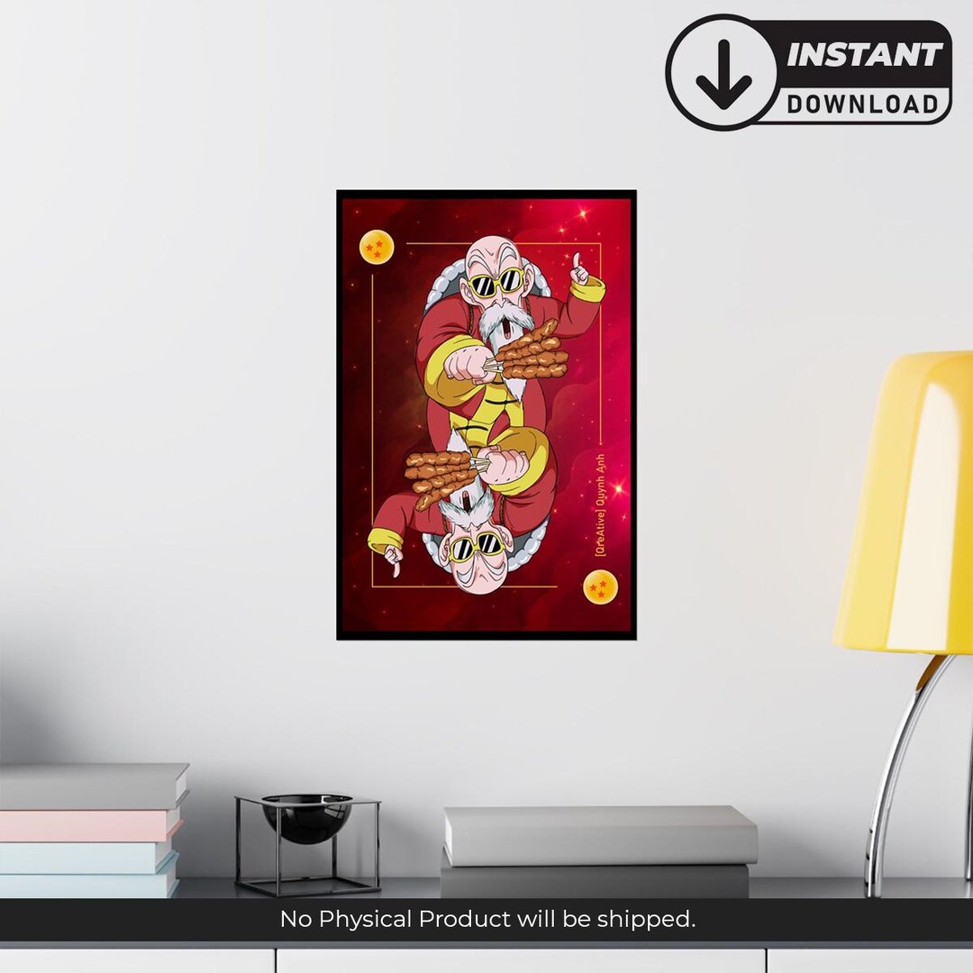Digital Art Prints Master Roshi Feed Me - Dragon Ball Bias Poster ...