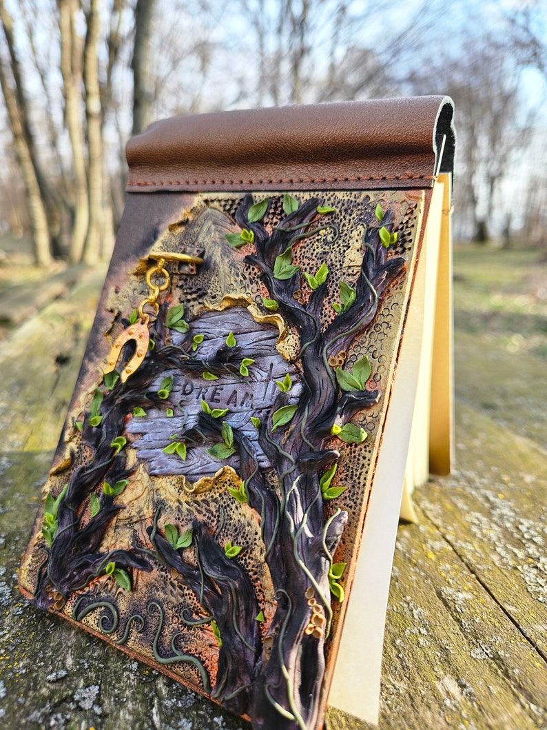 Custom Enchanted Forest Polymer Clay Notebook Handcrafted 3D Cover With ...