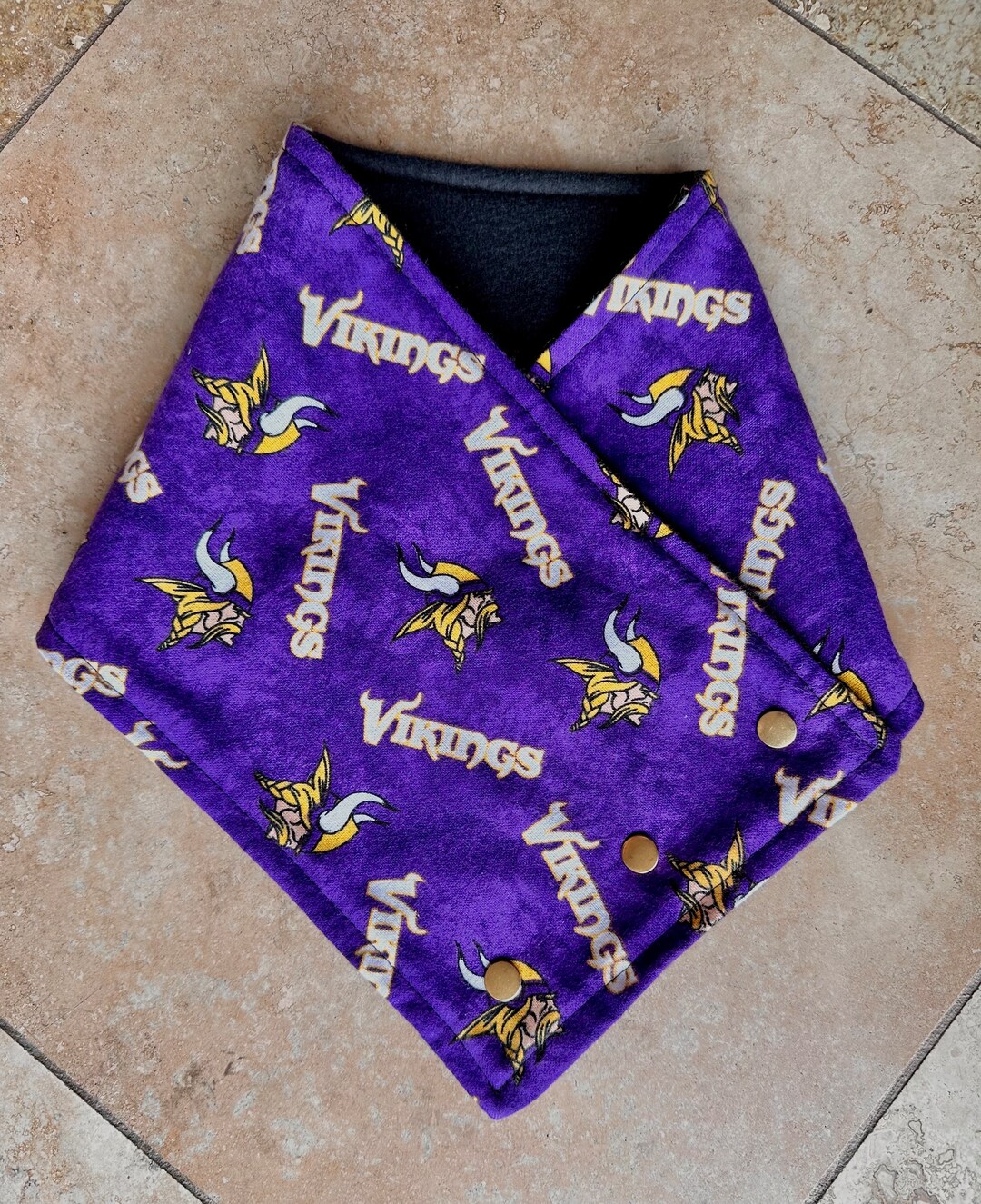 Minnesota Vikings Cowl Neck Scarf With Snap Buttons - Etsy
