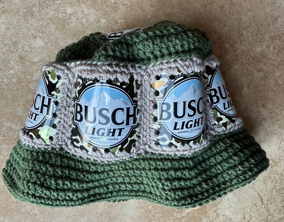 Busch Light Camo Crochet Beer Can Bucket Hat (large) - Ready to Ship - Etsy