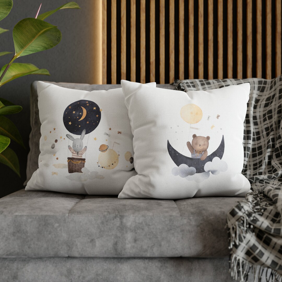 Enchanting Night Sky Themed Cushion Covers Perfect for Nursery & Dreamy ...