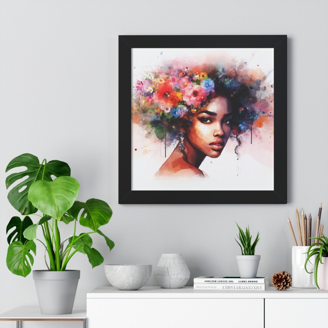 Vibrant Afro Beauty Watercolor Art Print on Lexjet Paper - Etsy