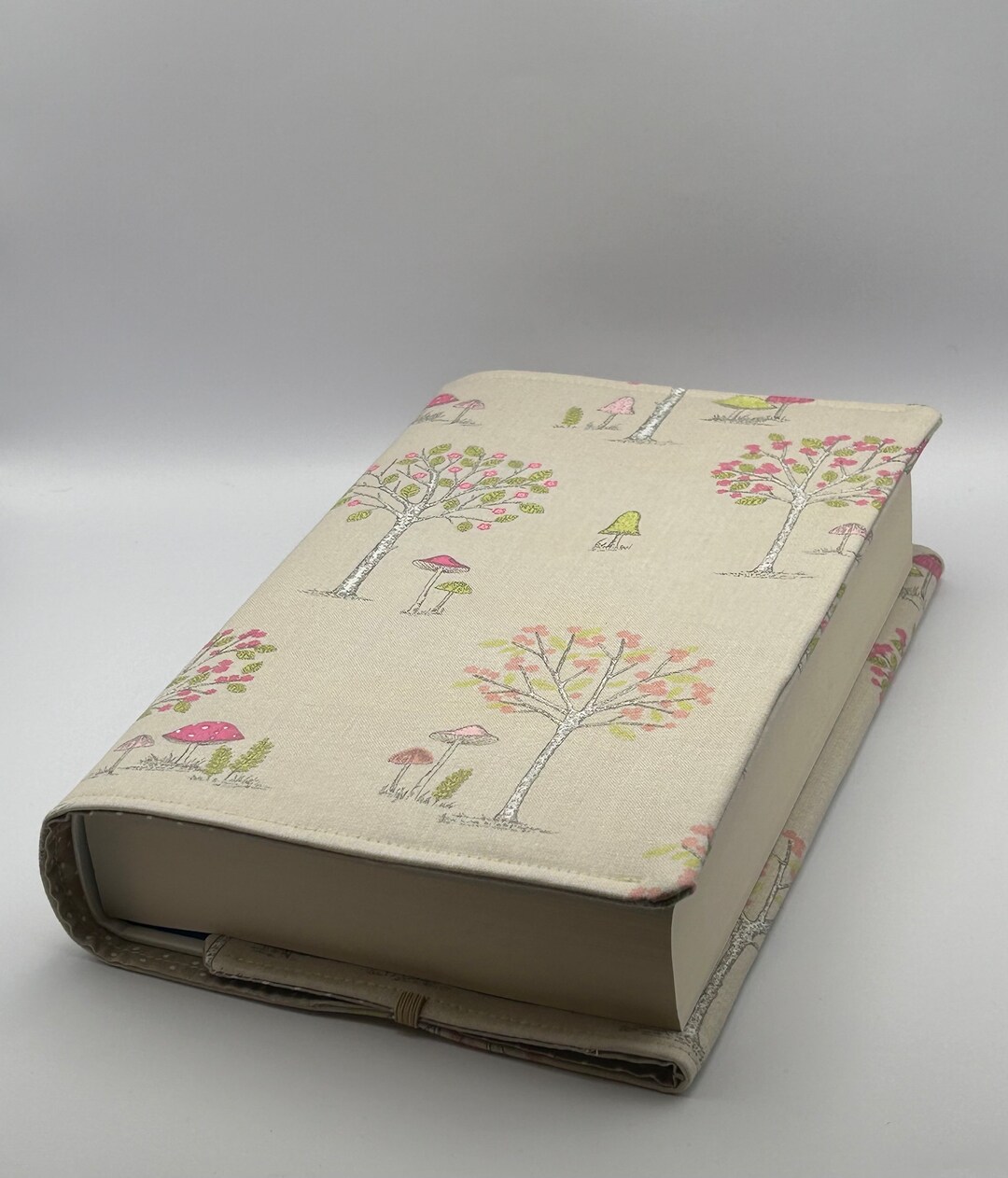 Handmade Hardback Adjustable Book Cover Fabric Dust Jacket Beige ...