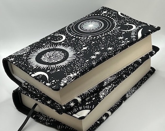 Handmade Hardback Adjustable Book Cover | Fabric Dust Jacket | Purple ...