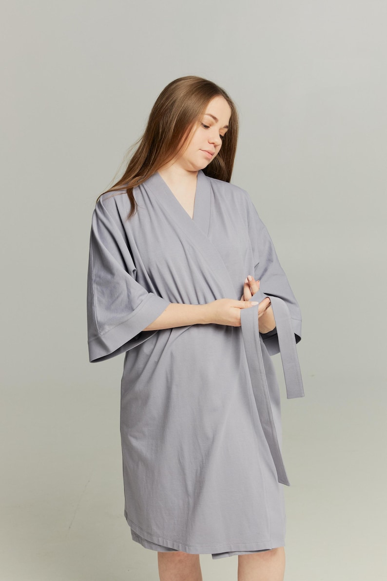 Elegant Maternity Hospital Gown & Robe Set – Perfect for Labor ...