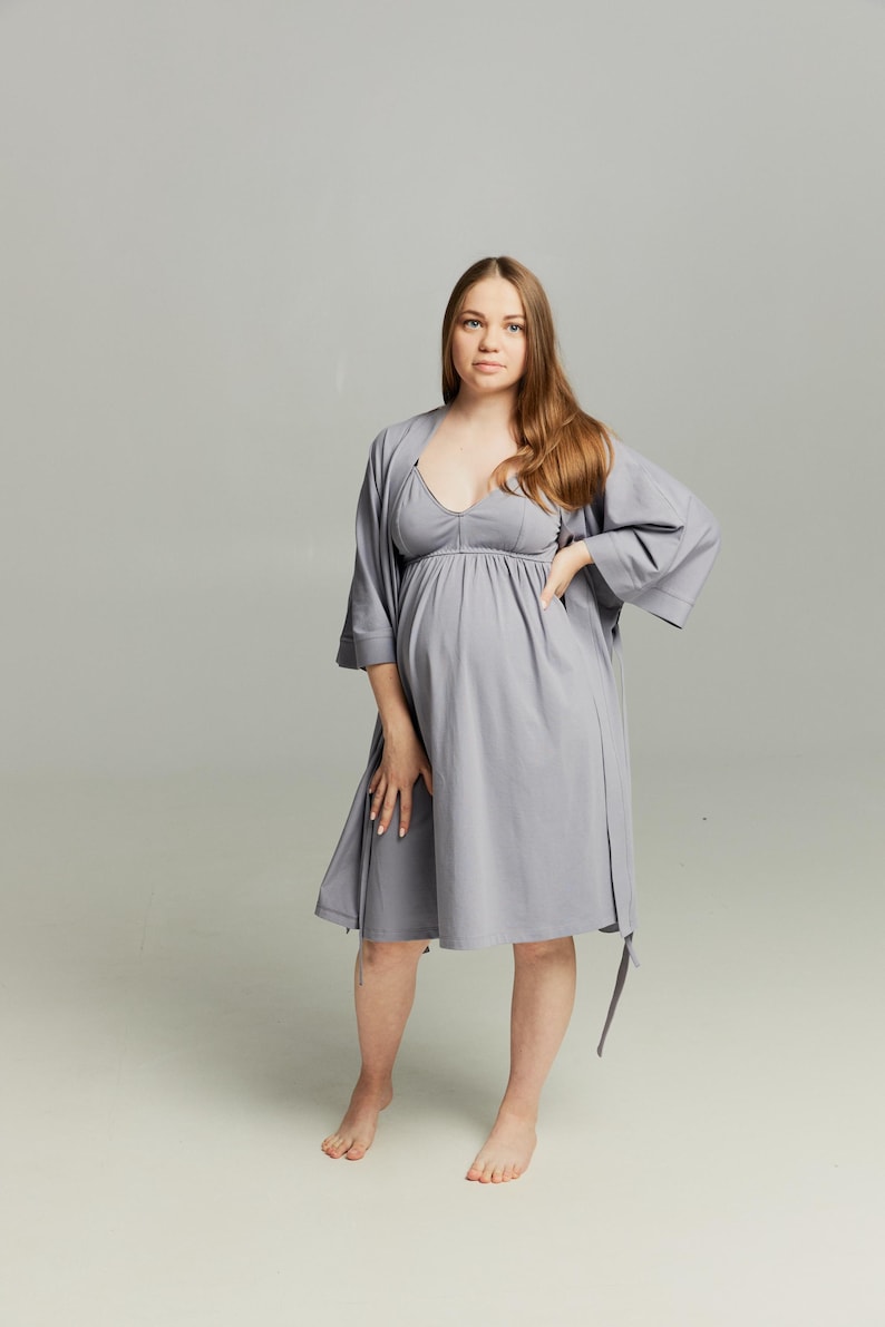 Maternity Hospital Gown & Robe Set: Nursing-friendly, Soft Fabric - Etsy