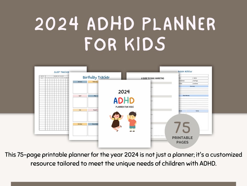ADHD Printable Planner for Kids ADHD Digital Planner for - Etsy