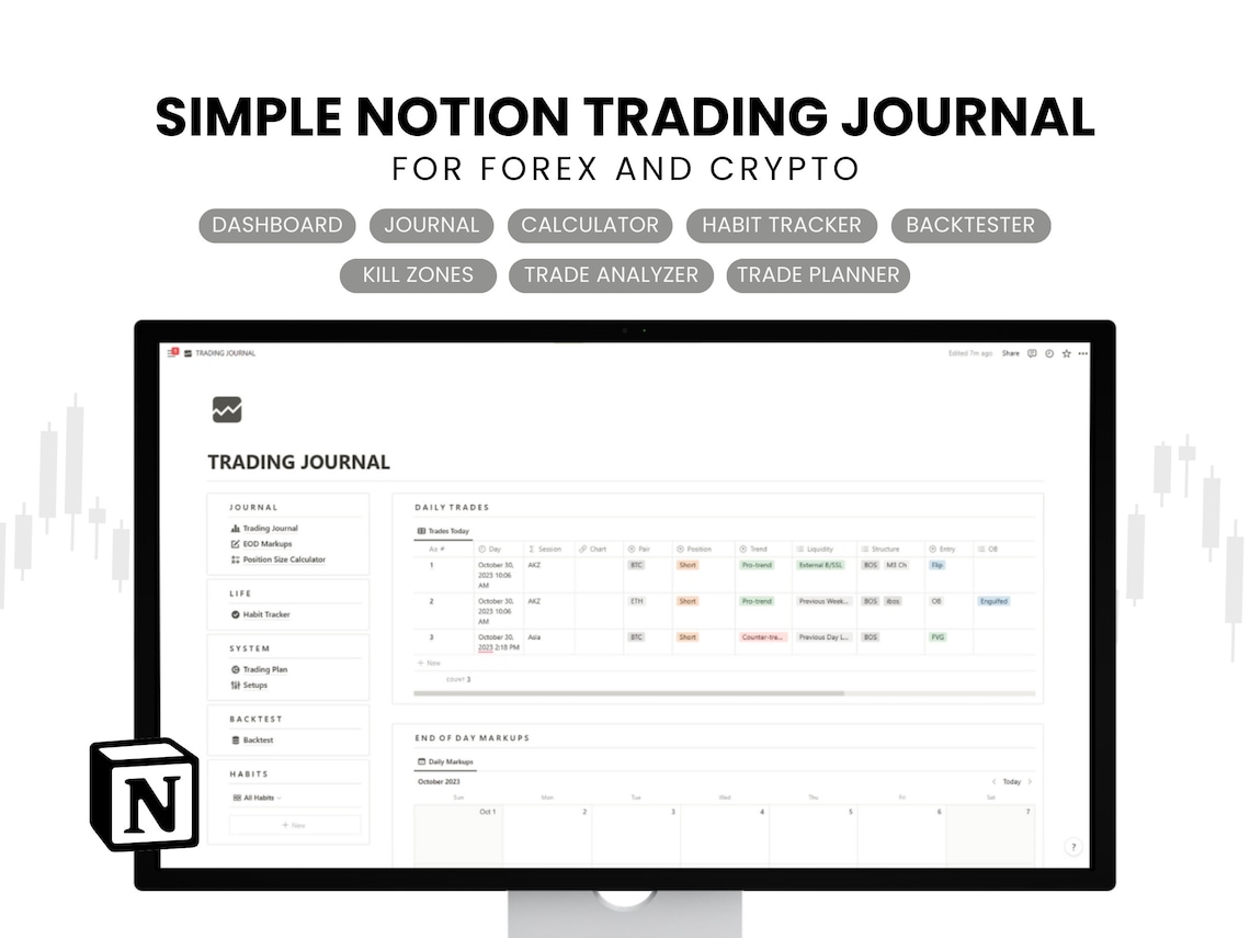 Ultimate Trading Journal and Dashboard for Forex and Crypto, Notion ...