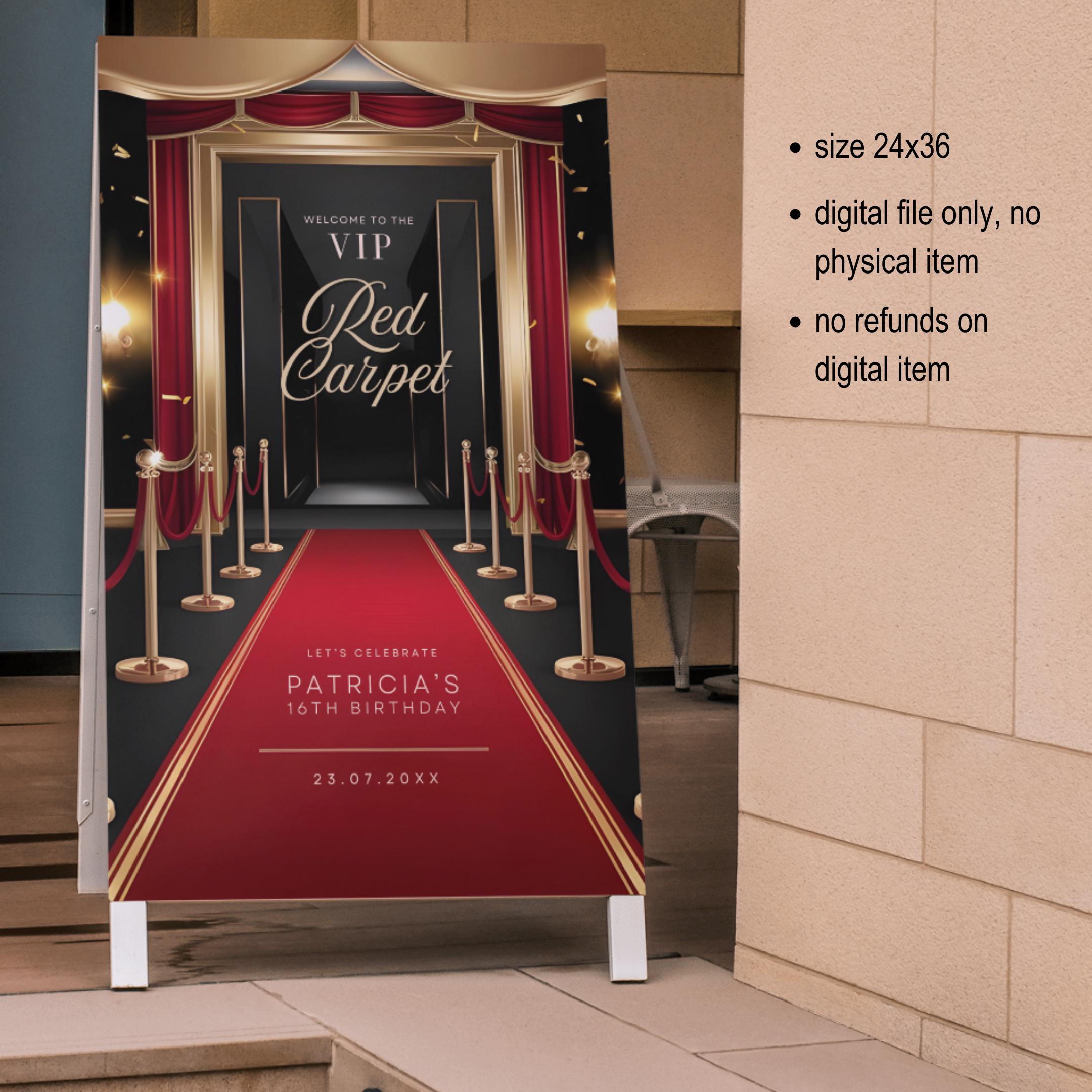 Red Carpet Welcome Sign, Red Carpet Birthday and Hollywood Theme ...