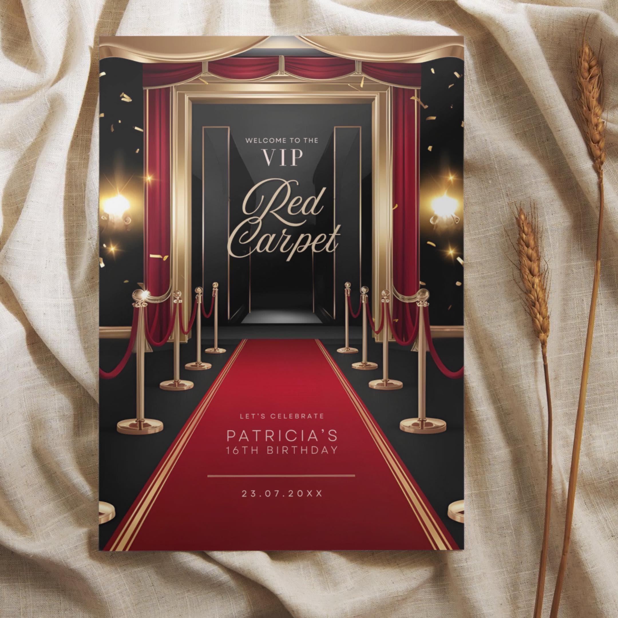 Red Carpet Welcome Sign, Red Carpet Birthday and Hollywood Theme ...