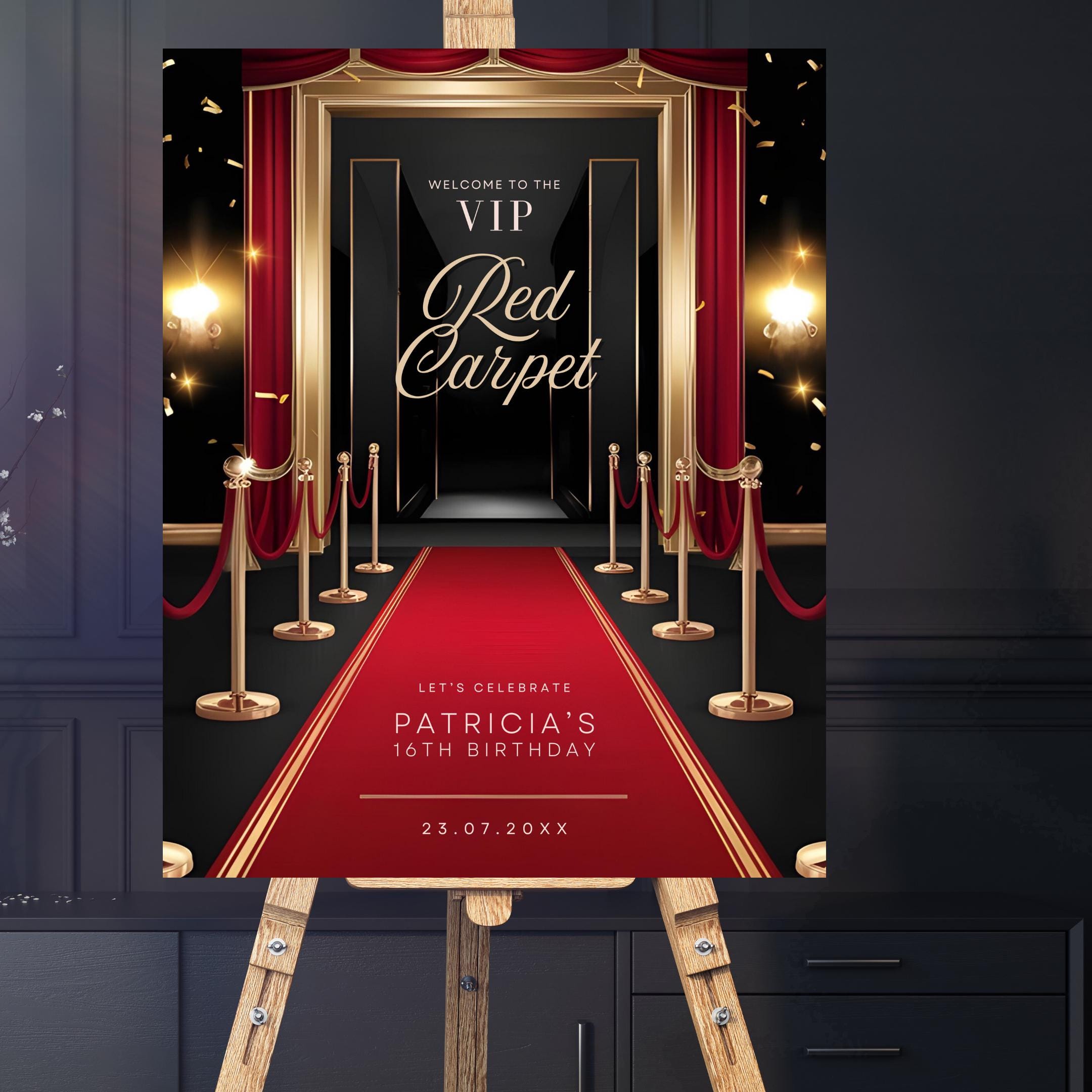 Red Carpet Welcome Sign, Red Carpet Birthday and Hollywood Theme ...