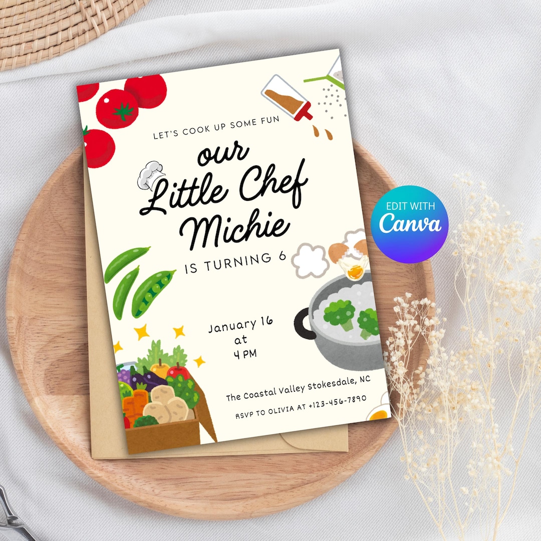 Cooking Class Invitation | Printable Birthday & Bake off Invite | Our ...