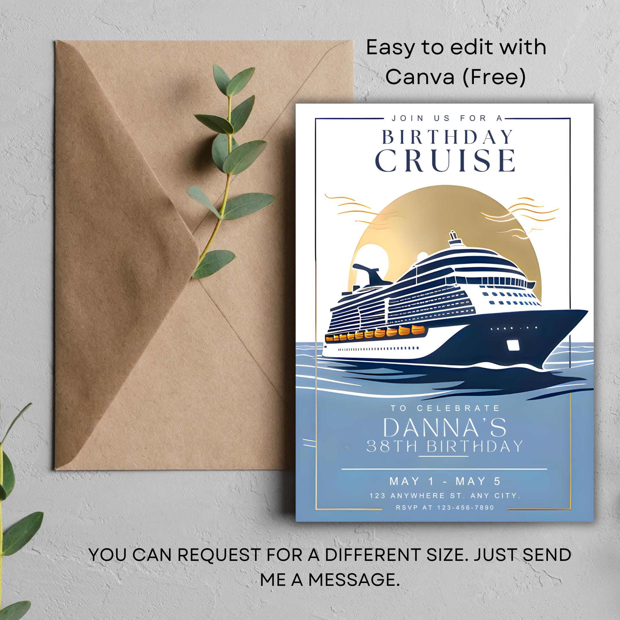 Cruise Ship Invitation | Printable Birthday & Wedding Invite | Yacht ...
