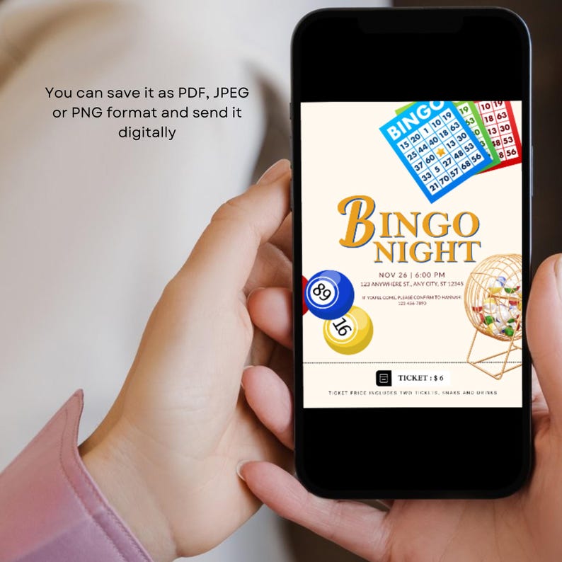 Bingo Night Flyer - Printable Invitation Template for Fundraiser ...