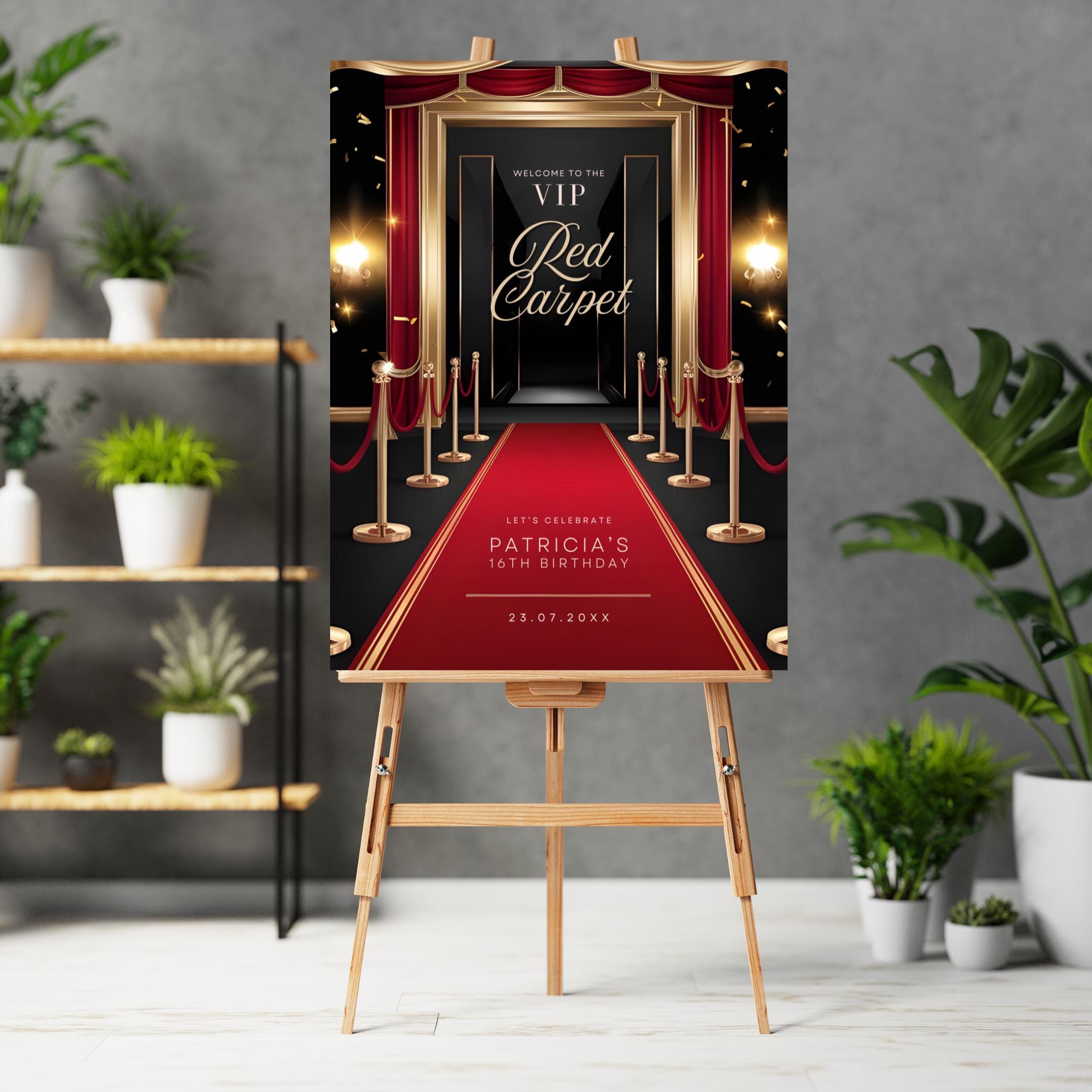 Red Carpet Welcome Sign, Red Carpet Birthday and Hollywood Theme ...