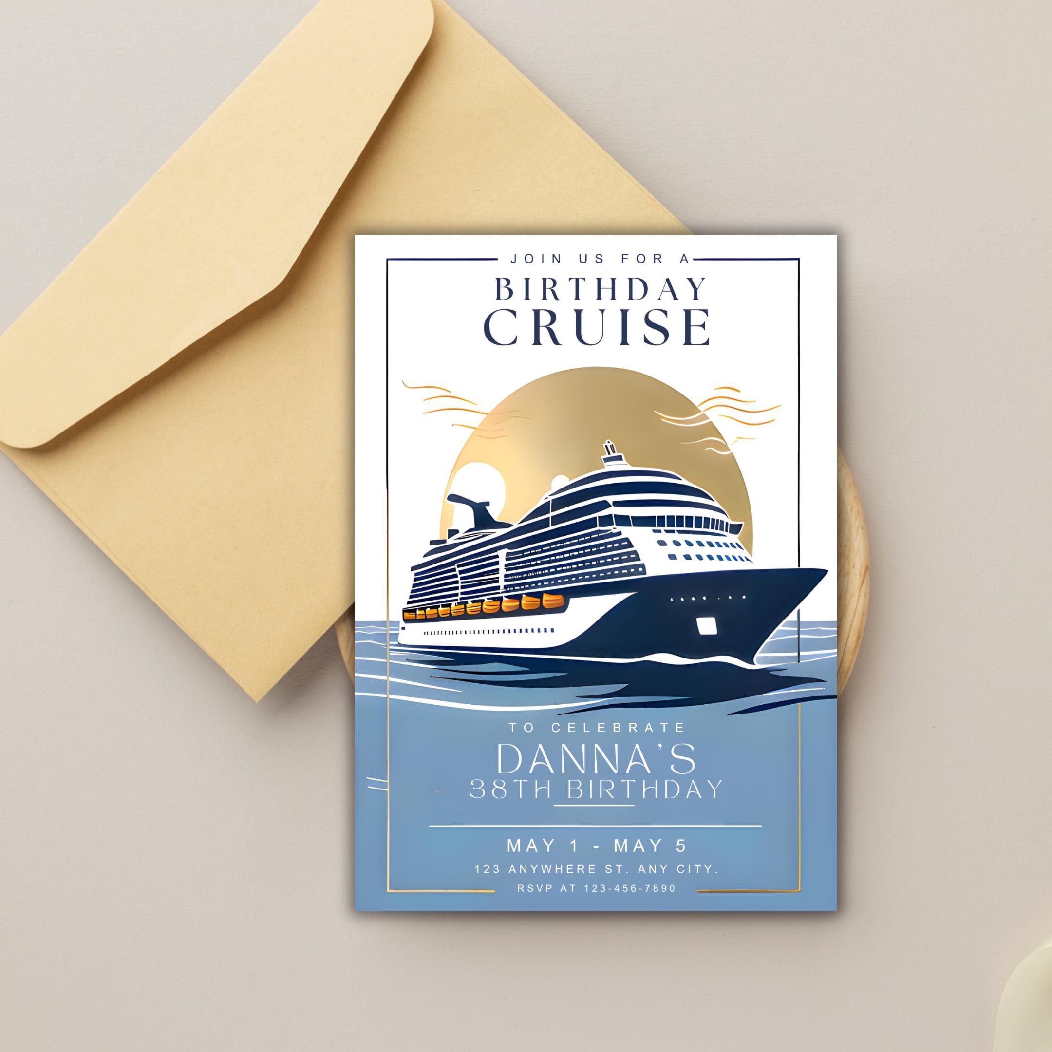 Cruise Ship Invitation Printable Birthday & Wedding Invite Yacht Party ...