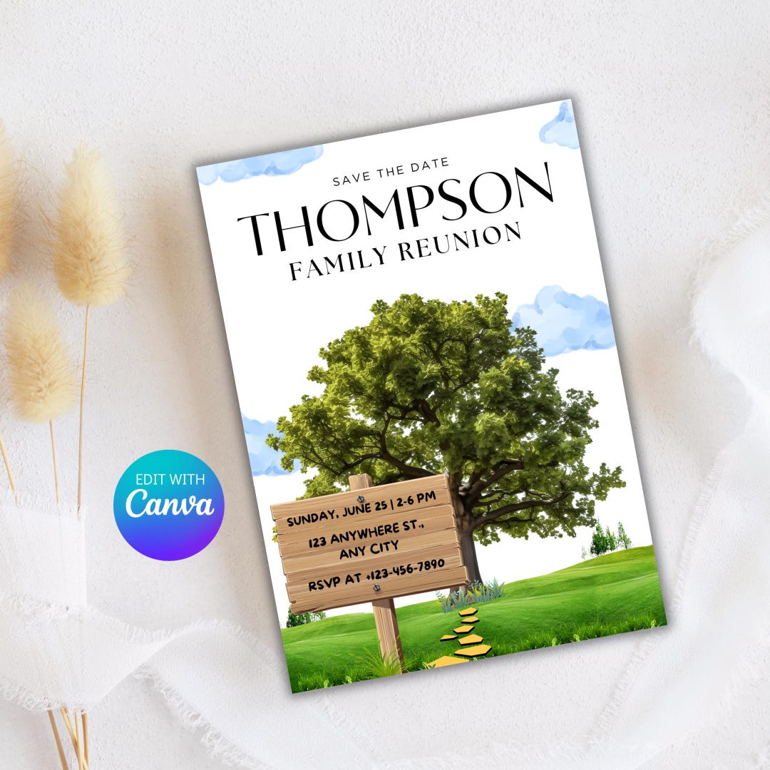 Family Reunion Save the Date, Family Reunion Invite, Family Tree ...