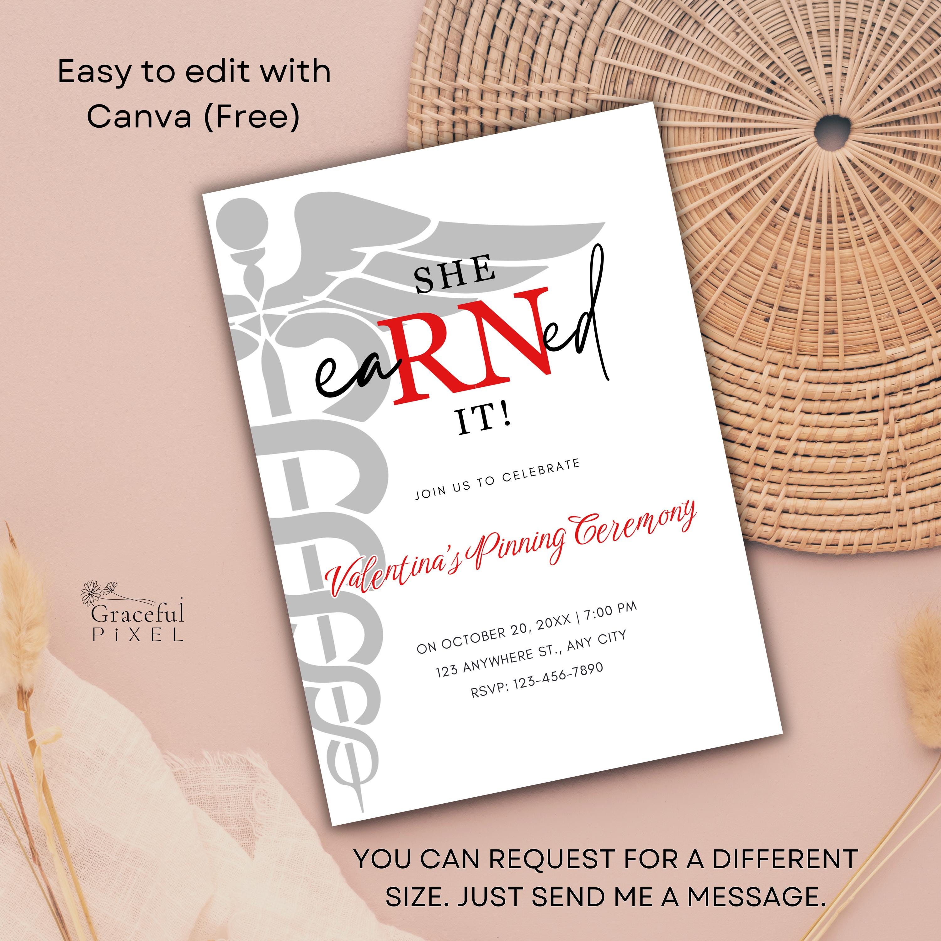 RN Graduation Invitation, Nurse Invite, Nurse Pinning Invitation, Nurse ...