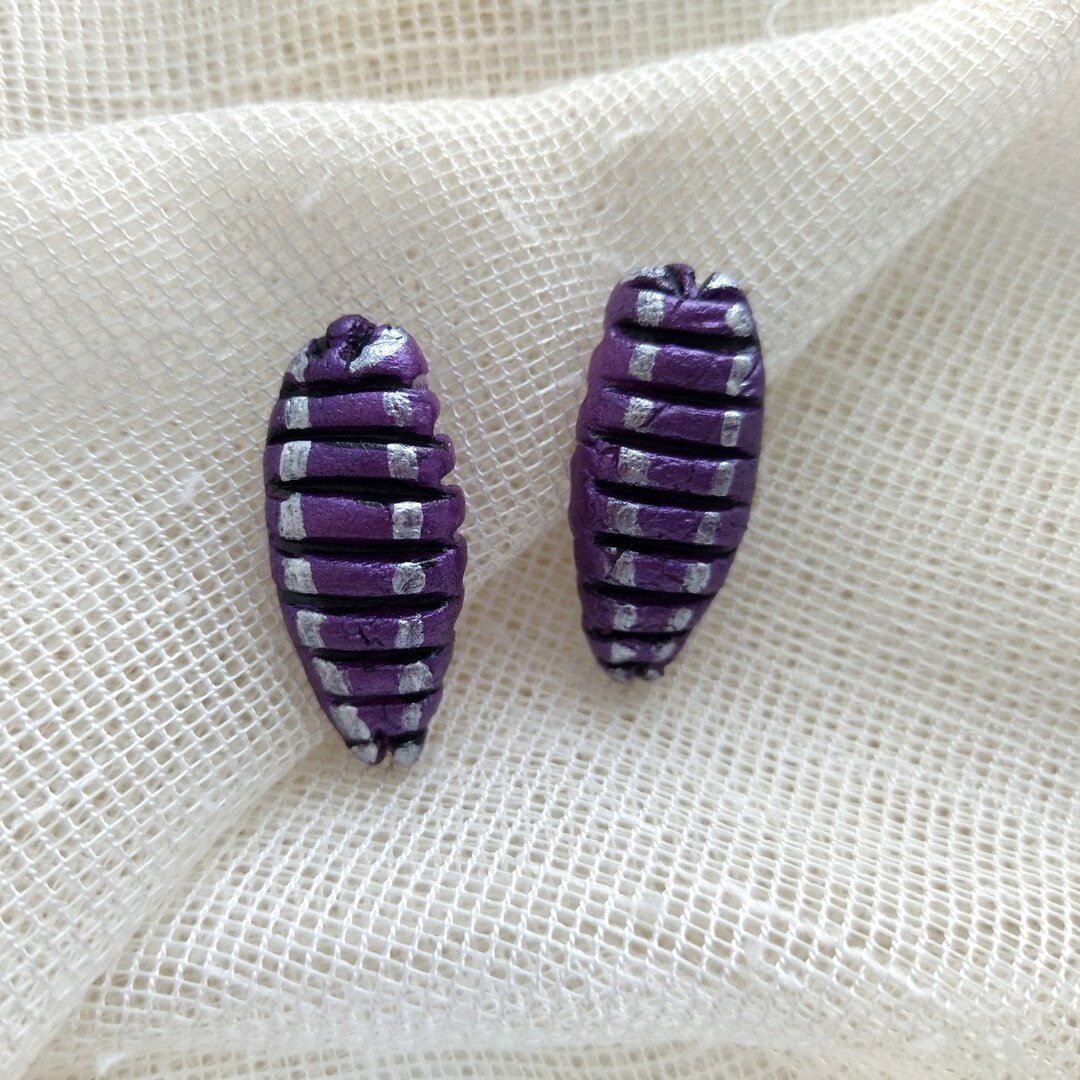 Stud Earrings Caterpillar,bugs, Beetles Insect Earrings, Handmade ...
