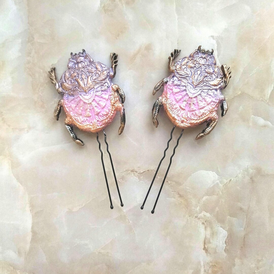 Insect Bugs Beetles Hairpin Set 2 Pcs,fairy Antique Hair Clips,unique ...