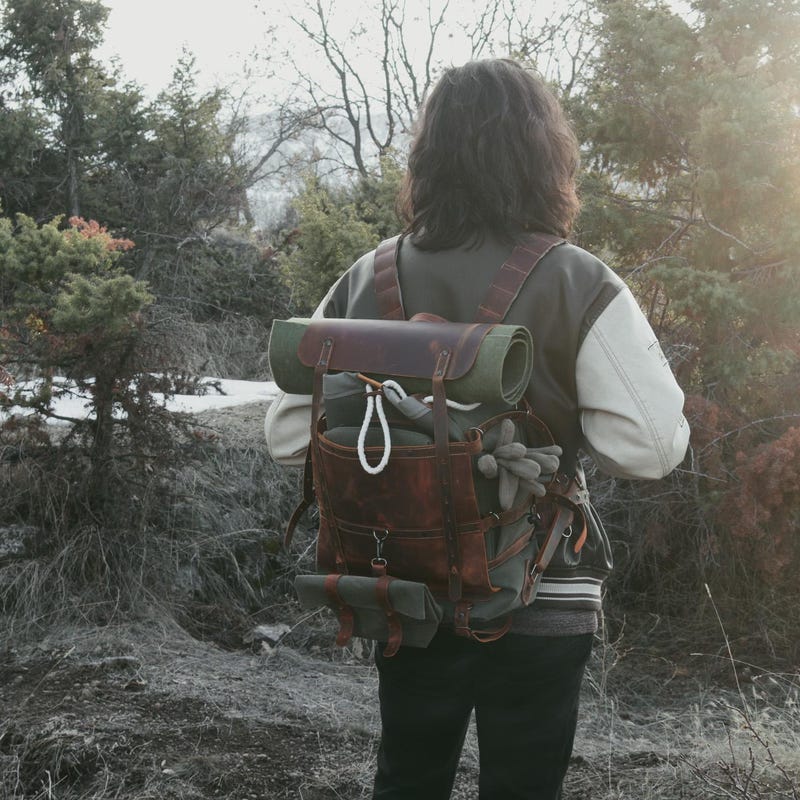Waxed Canvas Backpack - Etsy
