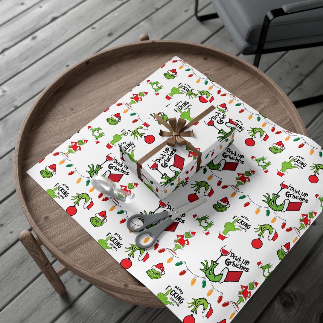 Grinch, Wrapping Paper, Grinch Funny Gift Wrap, Christmas Decoration ...