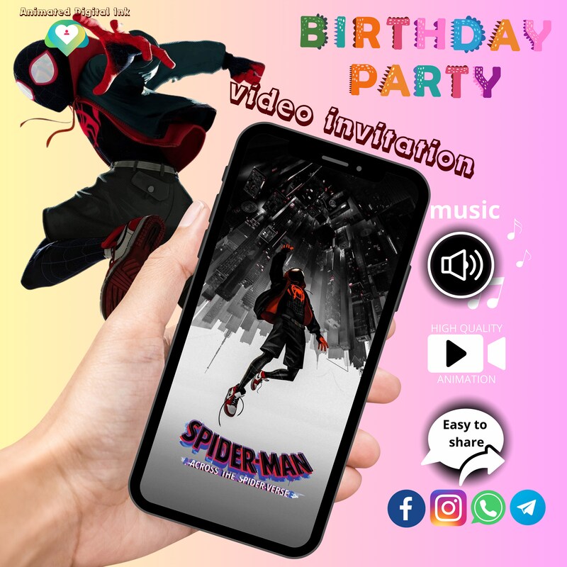 Spiderman Invitation - Etsy