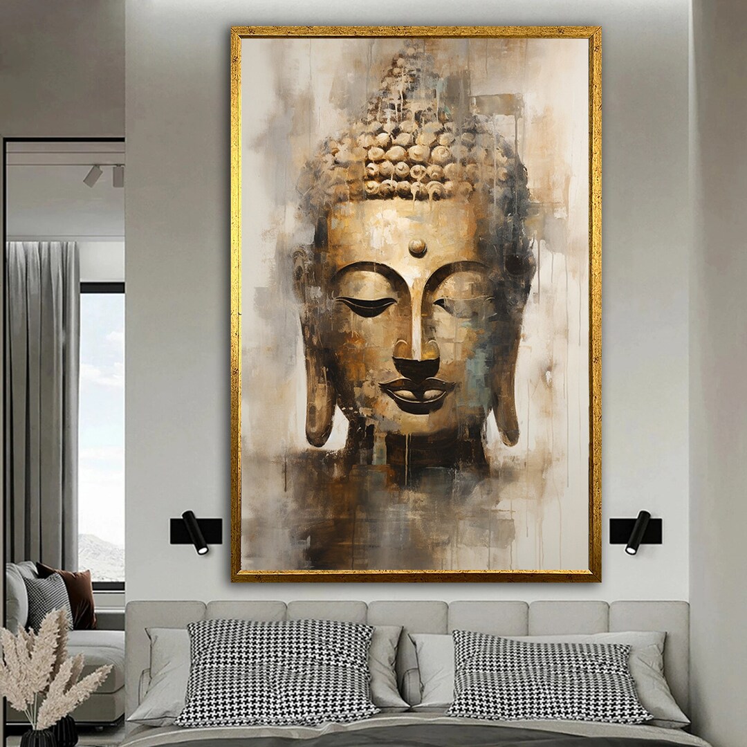 Buddha Canvas Print, Buddha Golden Painting, Buddha Inspired Painting ...